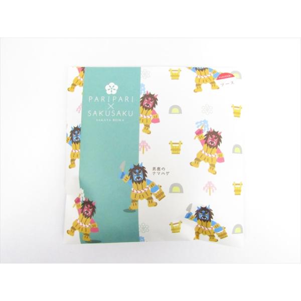 一口サイズの煎りせんべい。ソース焼きそば風味で、懐かしさを感じさせる商品です。秋田限定のなまはげパッケージです。名称/米菓原材料名/うるち米（国産）、植物油脂、砂糖、食塩、あおさ、蛋白加水分解物、粉末醤油、混合香辛料、粉末ソース、粉末醸造酢...