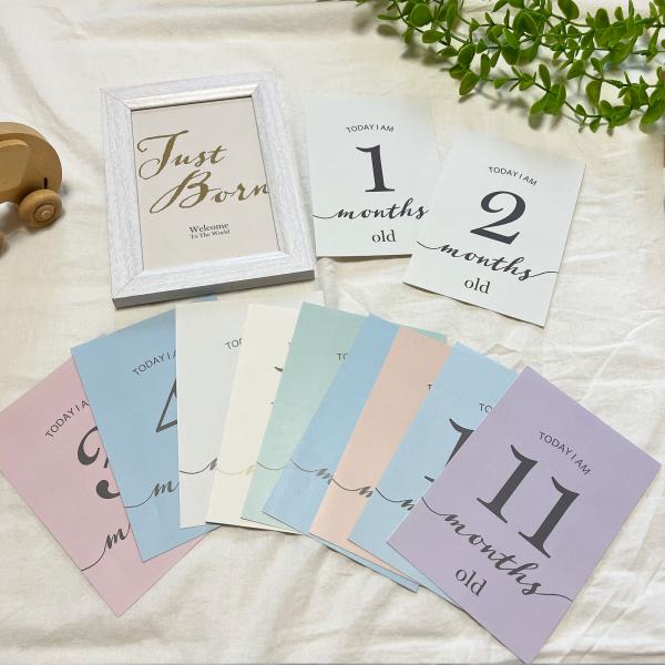 商品説明月齢フォトにご使用頂いたり、メッセージを添えてプレゼントされても良いかと思います。ハガキサイズのフォトフレームに対応、SNS用にもお使い頂けます。出産祝いやプレゼントとしてもお使い頂けます。素材、印刷等全て日本製です。【サイズ】H1...