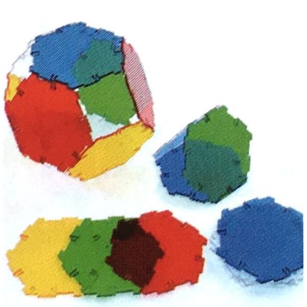 　ポリドロン クリスタル・六角形のみのパーツセットです。造形が大きくなってきて、パーツが足りなくなってきたときの補充用として最適です。■内容　　　　　六角形 x 24■カラー　　　　赤・青・黄・緑・透明■サイズ　　　　一辺：7.5cm、厚み...