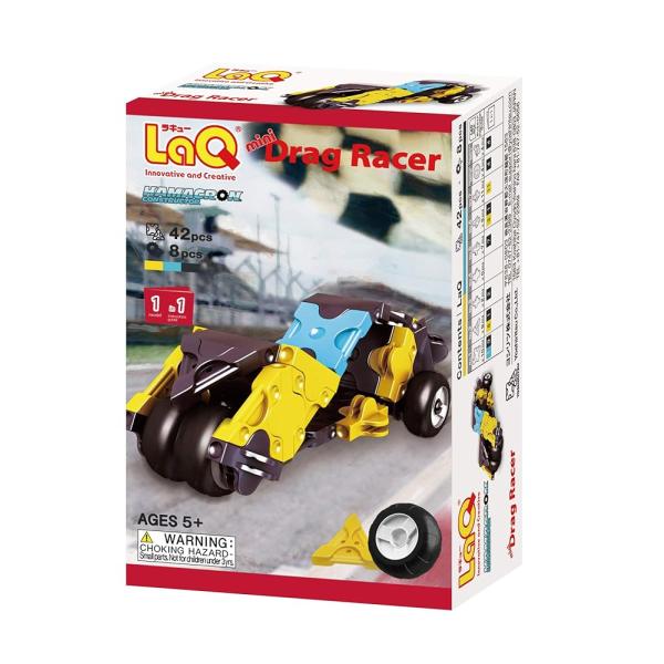 「商品情報」商品紹介きみのラキューが動きだす！小さなボディにハマクロンパーツ（タイヤパーツ）を使ったテクニックがぎっしりつまった乗り物シリーズです。[セット内容]LaQパーツ42pcs＋スペシャルパーツ8pcs（ハマクロンミニホイール4pc...