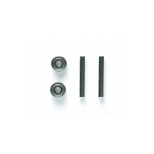 【マシンの性能アップやセッティングに役立つパーツです】ミニ四駆PROのメインシャーシにセットされたカウンターギヤ内のプラベアリングとギヤ用シャフトに変えて使います。高精度の専用シャフトとボールベアリングを組み込むことで、駆動ロスをさらに減ら...