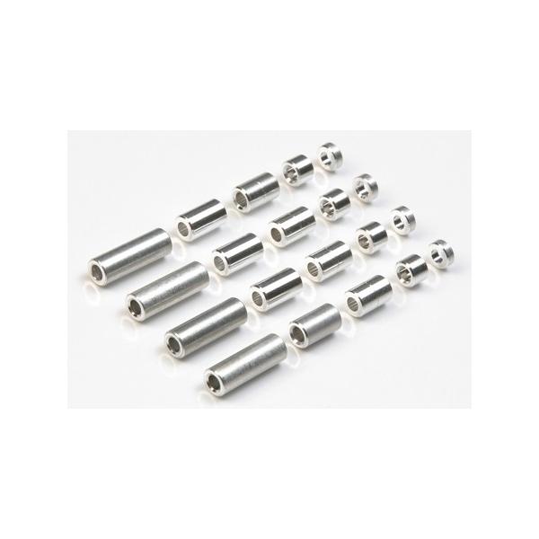 ●ローラーをはじめ、リヤステーやブレーキの高さ調整に欠かせないアルミスペーサー。 ●1.5~12mmまでの5種類の長さをそれぞれ4個ずつセットして、セッティングの幅を広げます。