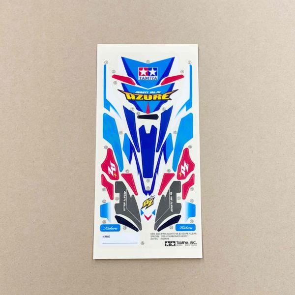 「アバンテ Mk.IIIアズール クリヤースペシャル（ポリカボディ）」に採用されているステッカーの単品販売です。