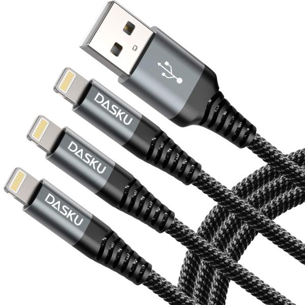 【MFi認証 iPhone 充電ケーブル】ライトニングケーブル 1M＊3本セットです。いつでも快適に充電でき、自宅や車載、オフィス等の場所でご自由に使えることができます。【iPhone 急速充電器＆データ転送】iPhone 充電器 ケーブル...