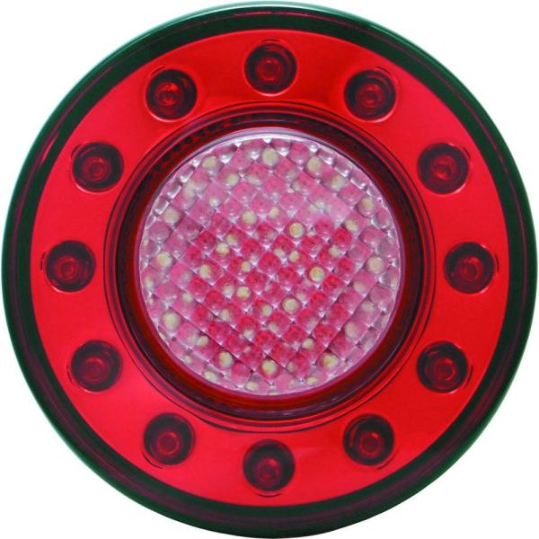 真ん中がアンバー色のタイプです●用途 外装パーツ ●仕様 ブレーキ/スモール、ウインカーランプ仕様 ●適合 JTL-1103テールランプ専用3連ステンレスケース525695/525696 ●寸法(mm) Φ102×奥行42.5 ●色 レッド...