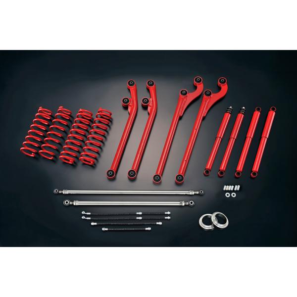 <<セット内容>>・ＦＡＲＭコイルスプリング　２インチ　or　３インチ　ＵＰ・ＦＡＲＭステンレスラテラルロッド　フロント+リア・ＦＡＲＭフロントリーディングアーム・ＦＡＲＭリアトレーリングアーム・ＦＡＲＭロングショッ...