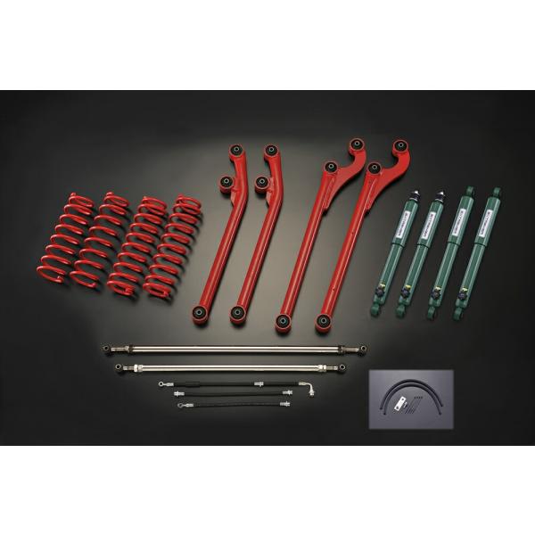 セット内容FARM コイルスプリング 3インチKYB ロングショックアブソーバーSET 3インチFARM ステンレスラテラルロッド F+RFARM 50mmロングブレーキSETFARM フロントリーディングアーム 3インチUPFARM リア...