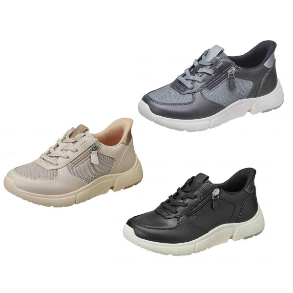 脱ぎ履きらくらくな「らくにすぽっと履ける靴」シリーズ〇外側ファスナー付きで、軽量性にも優れています。〇ヒールの高さは4.5cm/重量片足約220g（23.0cmの場合）の軽量設計です。〇【ワイド設計】幅広の方に対応した商品。〇【イージーゴー...