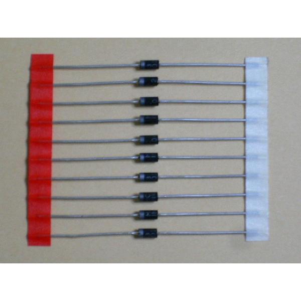 MCC社製電圧 - DC逆方向（Vr）（最大）：100V 電流 - 平均整流（Io）：1A 電圧 - If印加時の順方向（Vf）（最大）：1.1V @ 1A パッケージ：DO-41、テーピング品 寸法：2.5φ×5mm、リード：0.8φ×25mm