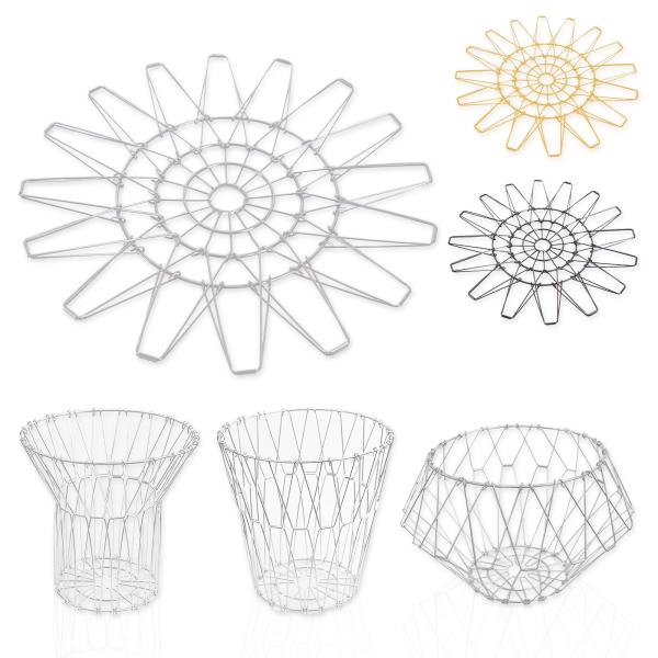 サイズ：展開時 - 幅36cm x 奥行き18cm x 高さ18cm、折りたたみ時 - 幅30cm x 奥行き20cm x 高さ2cm重量：約500g素材：ステンレススチールカラー：シルバー