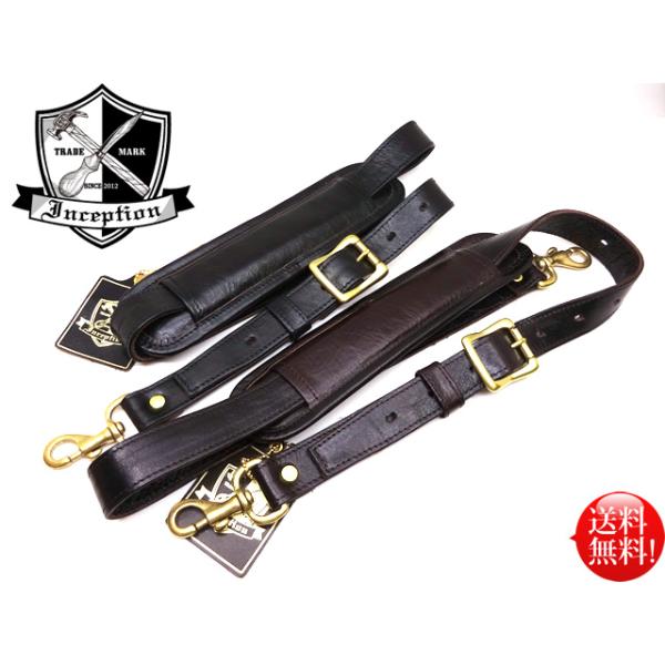 ■サイズ：長さ97cm-120cm×幅2.5cmm■仕様：パッド付■素材：ホースハイド、真鍮、パラフィン加工8号帆布■カラー：ブラック/ブラウン■ご注文に関する注意点■素材に関して：※革は天然素材の為ひとつとして同じ物がありません。血筋や関...