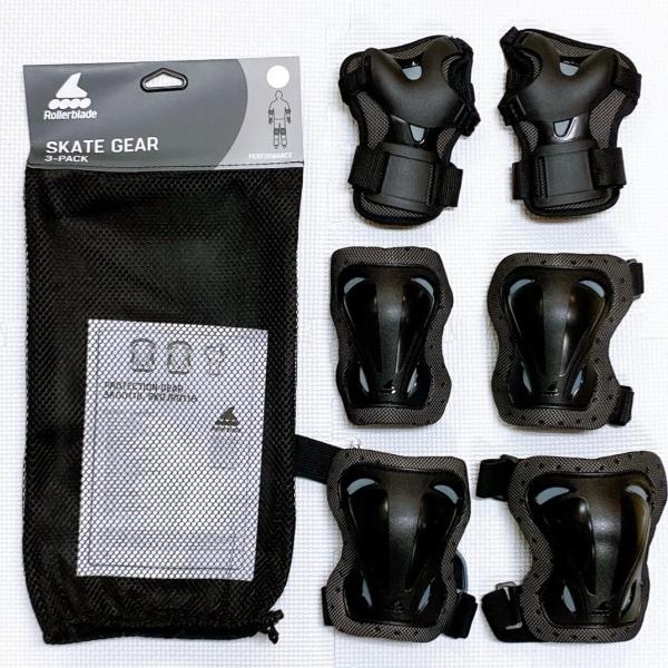 ローラーブレード インライン用 3点プロテクター SKATE GEAR 3-PACK スケートギア 3パックローラーブレードのプロテクター。左右のひじ・ひざ・手首の3点プロテクターセット、大人用です。インラインスケート・スケートボードなどア...