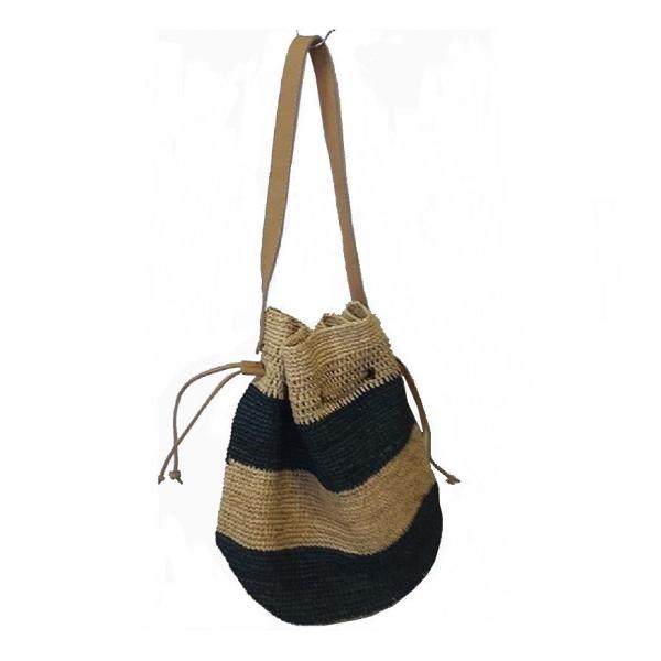 ラフィア ショルダーバッグ ALANA BAYA LE VOYAGE EN PANIER ルボヤージュエンパニエ Natural Blue 青 ボーダー バッグ バスケット 軽い 柔らかい シンプル「ラフィア」素材を活かしたシンプルなデザイ...