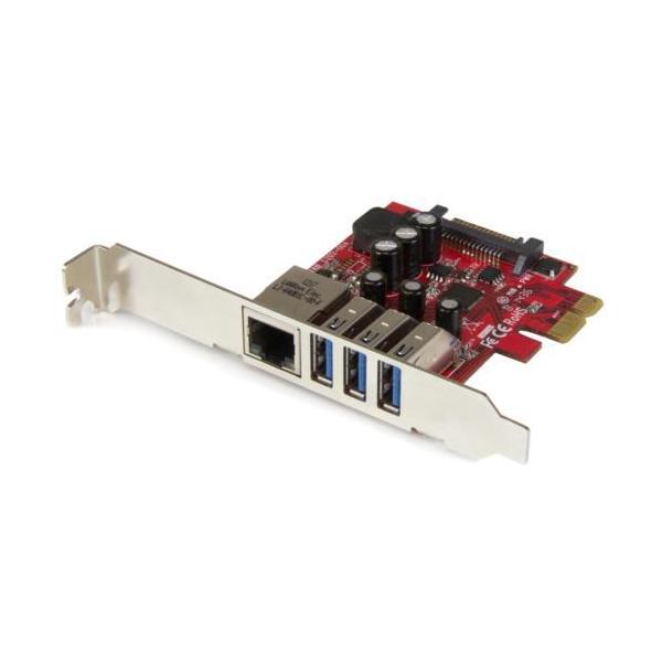 ■USB3.0(x3)とギガビットイーサネット(x1)を一枚のカードに統合し、PCIeスロットの空きを確保■ポート1口につき、900mAを提供するSATA電源で電力消費が多いUSB機器にも対応■PCIExpress2.0仕様準拠のPCIex...