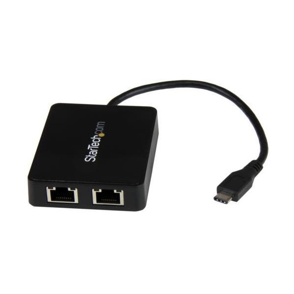 ■ノートパソコンまたはデスクトップコンピュータのUSB Type-Cポートを介して2口のギガビットイーサネットポートを追加■USB Type-Aポートをコンピュータに追加して、周辺機器をもう一台接続■USB-Cポート(Thunderbolt...