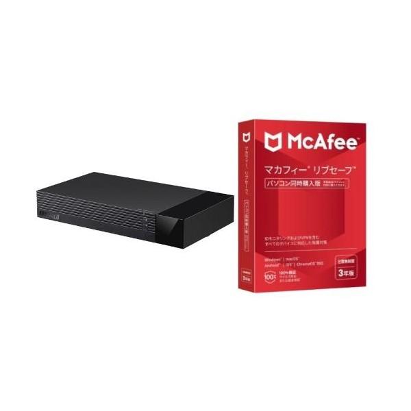 ■4981254048627　HDV-SAM3.0U3-BKA TV録画用 外付けHDD 3TB　と　4993871120815　マカフィー リブセーフ 3年 同時購入版　のセット