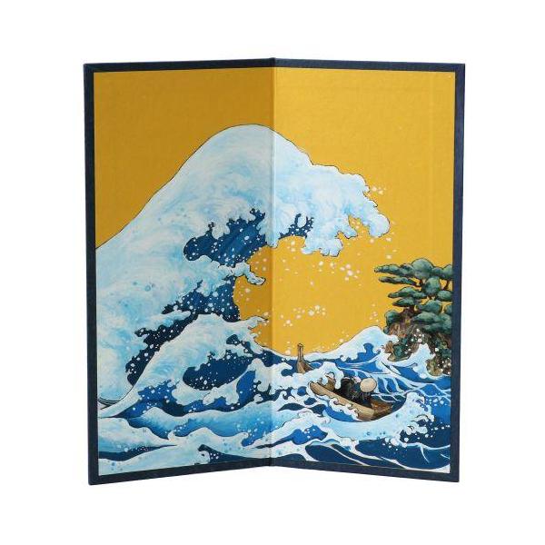 ■きらびやかな金の屏風　硬質の1.5ｍｍ厚ボード使用！ 本格的な屏風仕上げ！ 使える画材：ポスターカラー、アクリルガッシュ、 水彩絵具、 墨、油性ペン、 水性ペン、蛍光ペンなど水分を多くふくませすぎると、色がにじんだり、屏風が変形する恐れが...