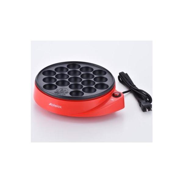 ■プレートは本体に固定構造のシンプルタイプ(丸洗い不可)■焼きプレート面にはフッ素樹脂塗装(アルミダイキャスト)加工により、こびり付きにくい■焼き穴数：18穴、直径約38mm、普通玉サイズが出来る