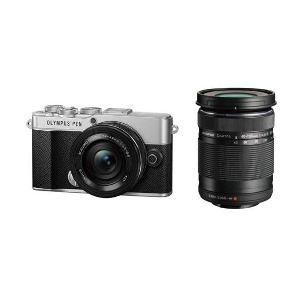 【発売日：2022年11月30日】■シンプルで上質 なデザインのミラーレス一眼カメラ「OLYMPUS PEN E-P7」に、薄型標準ズームレンズ「M.ZUIKO DIGITAL ED 14-42mm F3.5-5.6 EZ」と望遠ズームレン...