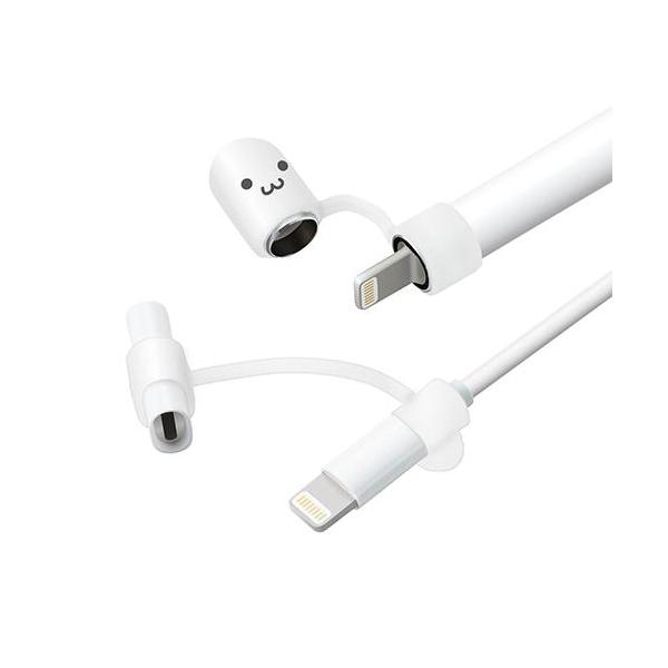 【発売日：2019年10月17日】■Apple Pencilのキャップや純正Lightningアダプタの紛失を防止するシリコン製のアクセサリです。 ■キャップの紛失防止をするキャップホルダーと、Lightningアダプタの紛失防止をするアダ...
