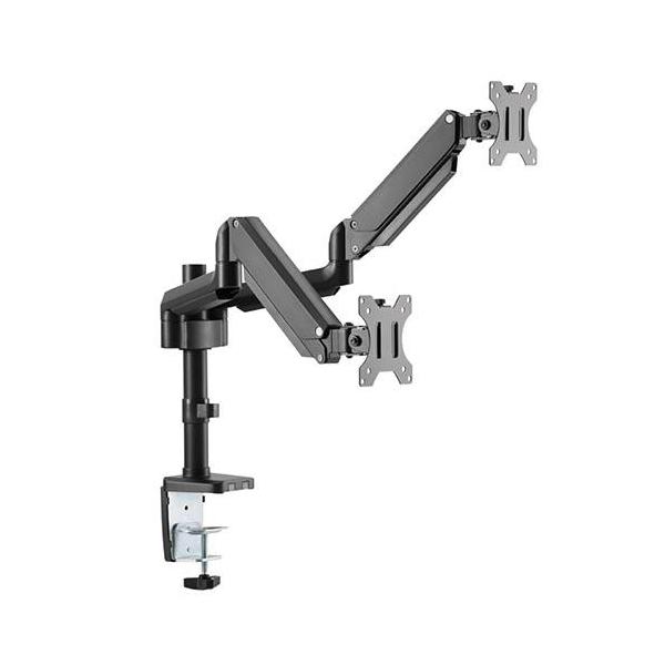 ■デスクを広く■高さ調節も簡単!4軸タイプであらゆる方向に対応■アームを支柱で固定するので、高さ調節が可能■縦方向や角度をつける調節が可能■クランプ・グロメットの2つの固定方式に対応■モニターの着脱が簡単なセパレート仕様