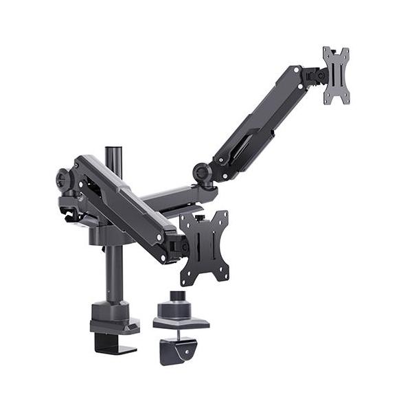 【発売日：2023年01月26日】■デュアルモニター対応で、デスクをより広く■分離式で組み立て簡単・スムーズな可動■前後・左右・上下、あらゆる方向に対応■モニターの縦方向・角度の調節が可能■クランプ・グロメットの2つの固定方式に対応