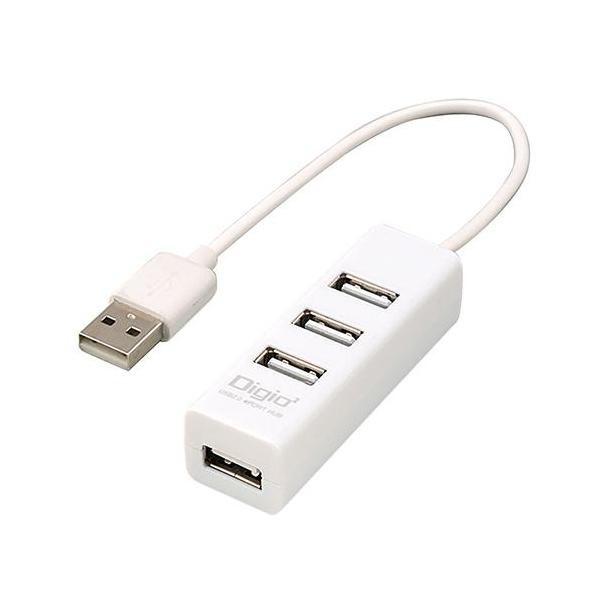■4ポートUSB2.0ハブ■ポート位置が上面の為、片手で挿入可能■ケーブル一体型、ケーブル長15cm