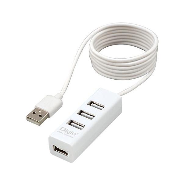 ■4ポートUSB2.0ハブ■ポート位置が上面の為、片手で挿入可能■ケーブル一体型、ケーブル長120cm