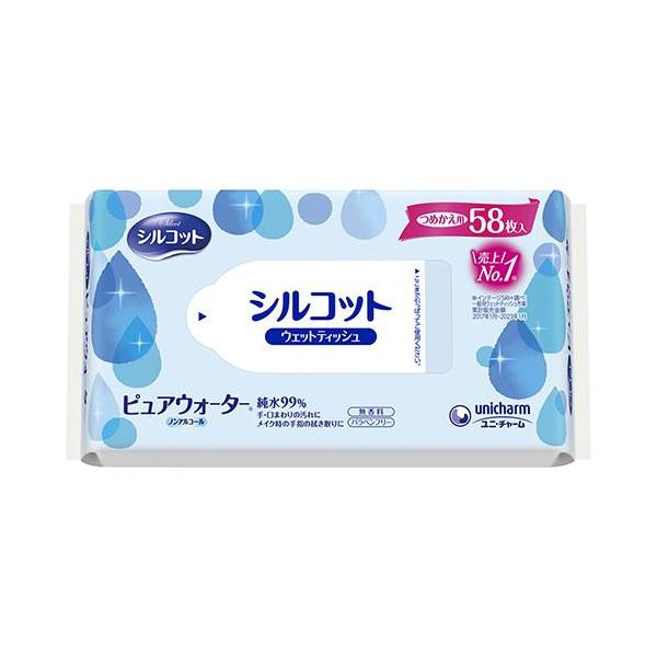 【発売日：2023年09月06日】予告なくパッケージ・仕様が変更になることがございます。予めご了承ください■ワンプッシュでフタが開き、片手でシートが取り出せるシルコットウェットティッシュの詰め替え用です。