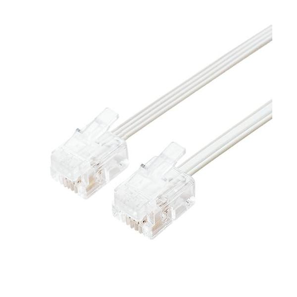 【発売日：2018年05月31日】■家庭用電話機、ビジネスホンなどに最適な6極4芯タイプ■壁などの電話線挿込口と、電話機本体などを接続する電話線です■家庭用電話機やビジネスホンに対応した、6極4芯タイプです■カーペットの下や狭い隙間にも配線...