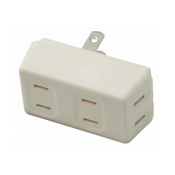 【発売日：2015年09月15日】■幅の狭い場所での使用に最適な前面2個口・下面1個口仕様■プラグはホコリや湿気によって発生するトラッキング火災を予防する絶縁カバー付き■コンセントキャップ付きなので使わない差込口にホコリが入るのを防ぎます