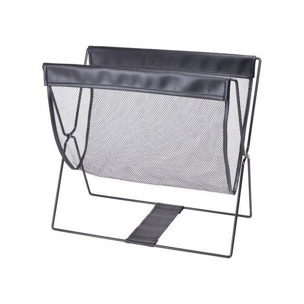 【代引不可商品】仕入先よりお客様宅へ直送手配いたします商品です。そのため代引きは対応致しかねます。高級感あふれるレザー調のハンモック型メッシュバスケット。折りたたみも可能。