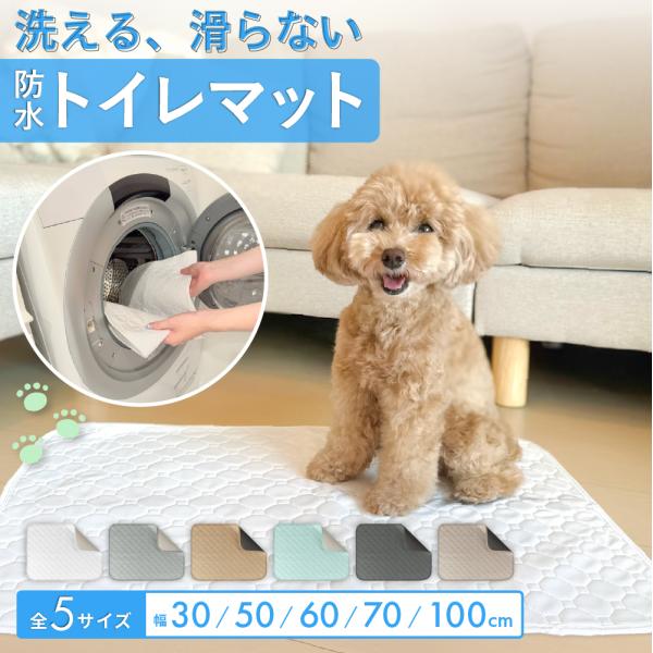 【商品名】洗える防水ペットトイレマット｜四層構造×滑り止め×選べるカラー【おすすめポイント】・洗えて毎日清潔、安心のペット用マット・四層構造＆TPU防水層でしっかり吸水・漏れ防止・裏面滑り止め付きでズレにくく安心・6色×5サイズ展開でトイレ...