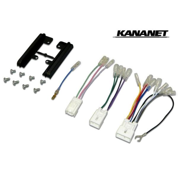 トヨタ車に市販カーAVを取り付けるためのキットです。メーカー：カナック企画　KANANET商品　　：カーAV取付キット品番　　：UA-Y50D構成部品：パネル(L)(R)、コネクター一式(10P/6P)、車速信号用コネクター(5P)、その他...
