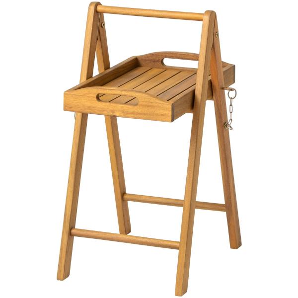 ・折りたたみができて、持ち運びが簡単なキャリーシリーズ。スタンドごと持ち運ぶことも、トレイを取り外して使用することも可能です。アカシアを使用しています。・折りたたみ可能で、使用しないときは折りたたんで収納できます。トレイが単体で使用可能なの...