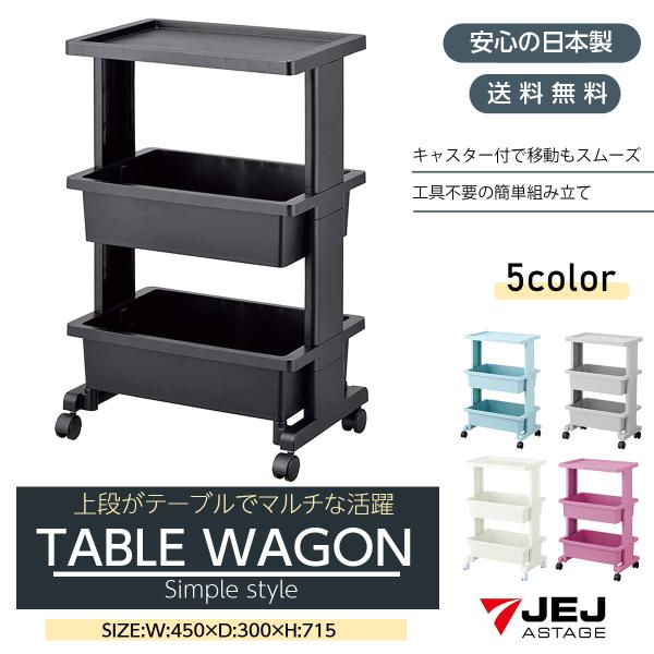 ・リビング・キッチン・ランドリー・子供部屋・寝室など様々な場所で活躍するキャスター付きワゴン。・工具不要の簡単組立式なので、女性でも簡単に組み立てできます。・プラスチック製なので、水回りでも安心してお使い頂けます。・天板は、フチが少し盛り上...