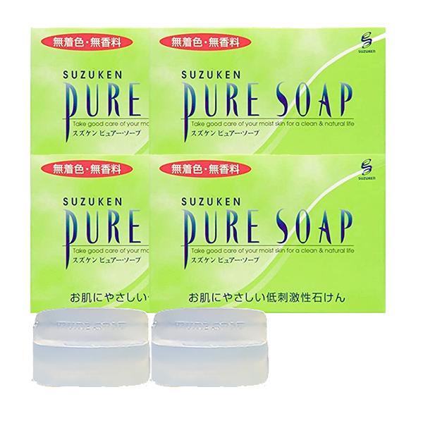 天然成分を繰り返し精製し、純度を高めた石けんです。洗った後のつっぱり感が少ない石けんです。主原料の不純物を取り除いてあります。無着色・無香料・殺菌剤不使用で、商品名の通りピュアな石けんです。キメの細かい泡立ちで、毛穴の奥の汚れまですっきり洗...
