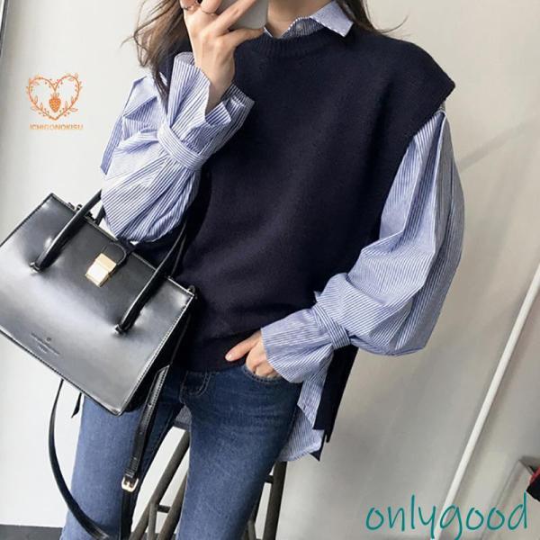 単品値段（別売り）【素材】：ポリエステル【カラー】：ブラウス、ニットベスト【サイズ】：（約)ベスト：*着丈：62/69cm(F) *バスト：96cm(F)ブラウス：*着丈：68-72cm(S) 69-76cm(M) 70-77cm(L) 7...