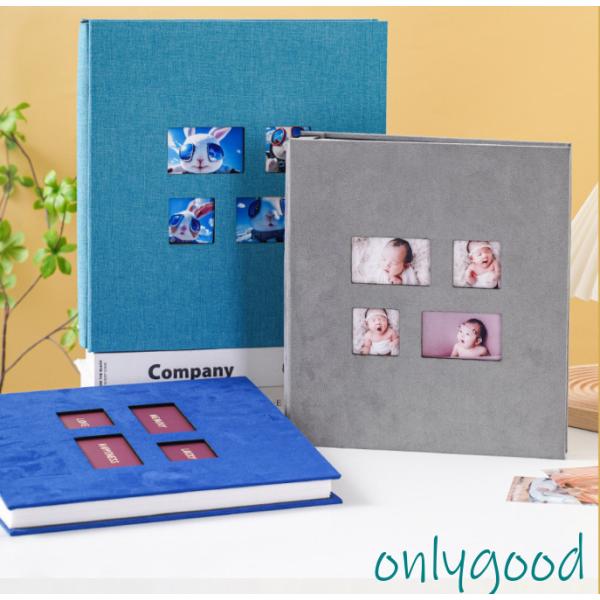 素材：【麻表紙　　BOPP Film（ポリプロピレン）】大切な思い出を記録、溜めてしまった写真を整理〜育児記録、結婚式、記念日、卒業、旅行、休暇などの写真を保存するのに最適です。表紙は麻素材です。5寸中身は白色インナページです。6寸中身はブ...