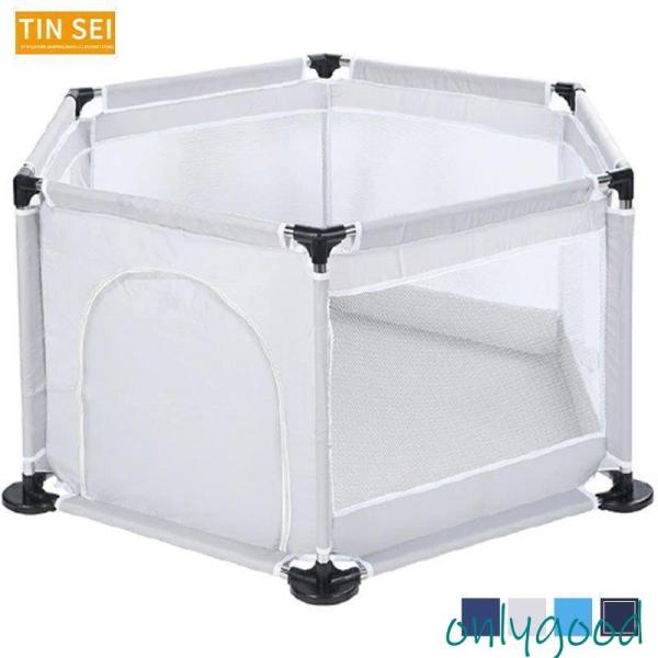 ベビーサークル マット 扉付き ハイタイプ プレイヤード おもちゃ コンパクト 扉 メッシュ ボールプール 六角形 6パネル  | ベビーゲート 自立式 置くだけ 扉 プレイスペース 赤ちゃん 幼児 子供 ペット ゲージ ハウス セーフティ...