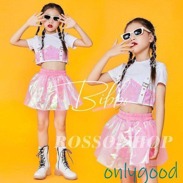 ダンス服装 体操服  DANCE tシャツ スウェット キッズチアリーダー  ヒップホップ 女の子 ステージ衣装 ダンスウェア 子供 応援団 運動会 甲子園 チアガール衣装 舞台演出服 おしゃれ ストリート系 B系 K-POP 韓国 ダンス...