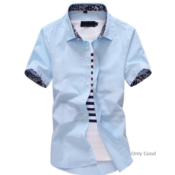 カジュアルシャツ メンズ  シャツ トップス スリム 細身 7分袖 夏物 ビジネス カジュアル 2020 新作色 白 スカイブルー グレー ネイビーサイズ XL 2XL 3XL 4XL素材：コットン60% ポリエステル40%★中国製※サイズ...