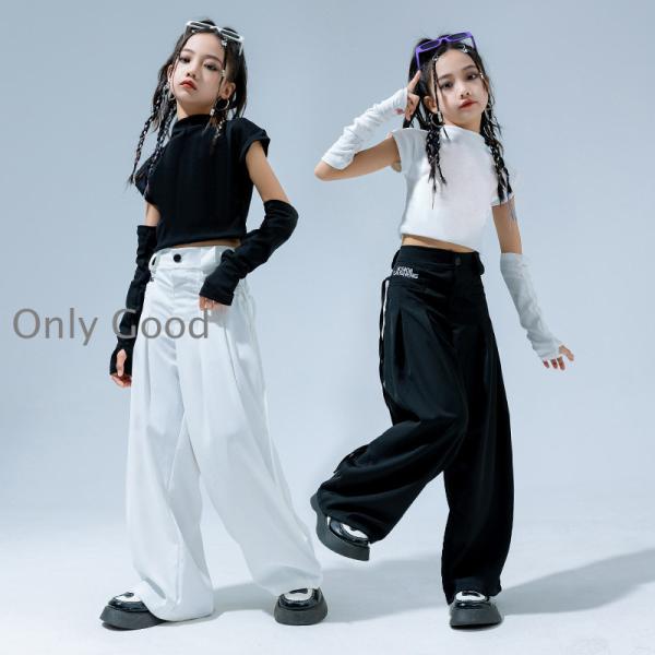 ダンス服装 体操服  DANCE tシャツ スウェット キッズチアリーダー  ヒップホップ 女の子 ステージ衣装 ダンスウェア 子供 応援団 運動会 甲子園 チアガール衣装 舞台演出服　おしゃれ　ストリート系　B系　K-POP　韓国　ダンス...