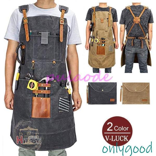 エプロン おしゃれ メンズ 前掛け 男女兼用 カフェ キッチン 業務用 作業 美容師 ポケット付き ファッション 色 キャメル チャコールグレーサイズ F素材：キャンバス■MADE IN CHINA※商品ごとに個体差があり若干誤差が出るもご...