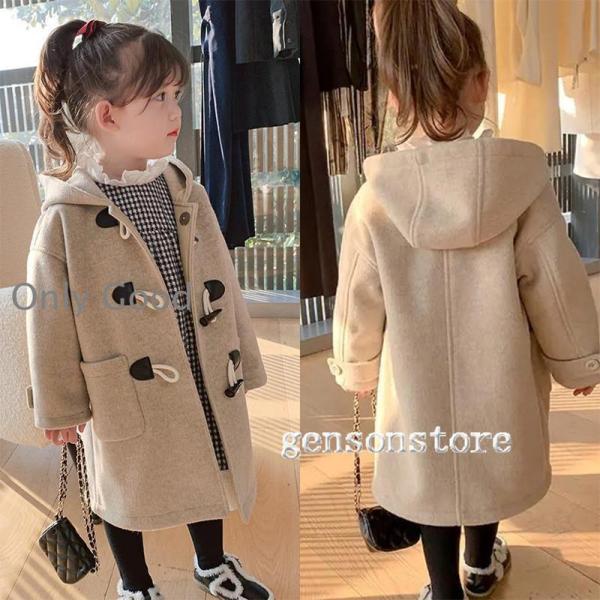 ダッフルコート キッズ フード付き ロングコート ベビー服 厚手 チェスターコート 暖かい 長袖 子供服 女の子 キッズコート 秋冬 新作 90 100 110 120 130 140cm素材：ポリエステル着丈/バスト/袖丈cm 90 52...