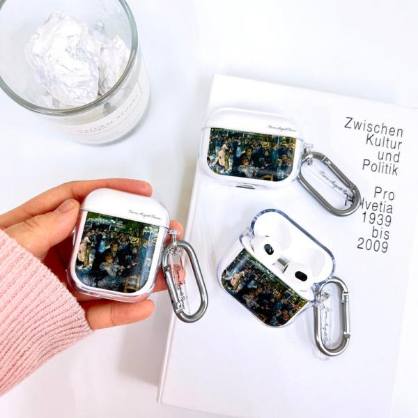 ケース本体素材：TPU (ソフトケース)・PC(ハードケース)対応機種：AirPods(第1/2世代)　AirPodspro(第1世代)　　AirPodspro(第2世代)　AirPods(第3世代)【セット品】ケース・巾着ポーチ・蓋外れ防...