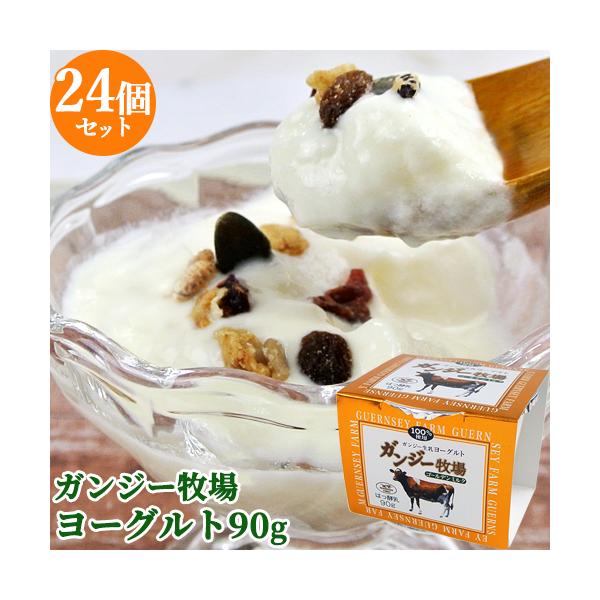 ガンジー牧場で長年の人気を誇るオススメのヨーグルト。 もちろん「ゴールデンミルク」を100%使用。とろっとした食感と濃厚なヨーグルトの程よい酸味と甘みをお楽しみ頂けます。[名称]発酵乳[内容量]90g×24個[賞味期限]パッケージに記載