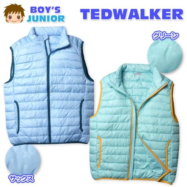 子供服 男の子 アウター フルジップ ベスト LOFTAIR スマートライトダウン 撥水加工 透湿 防風 シャドー星柄 男児 ジュニア 140cm 150cm 160cm メール便不可