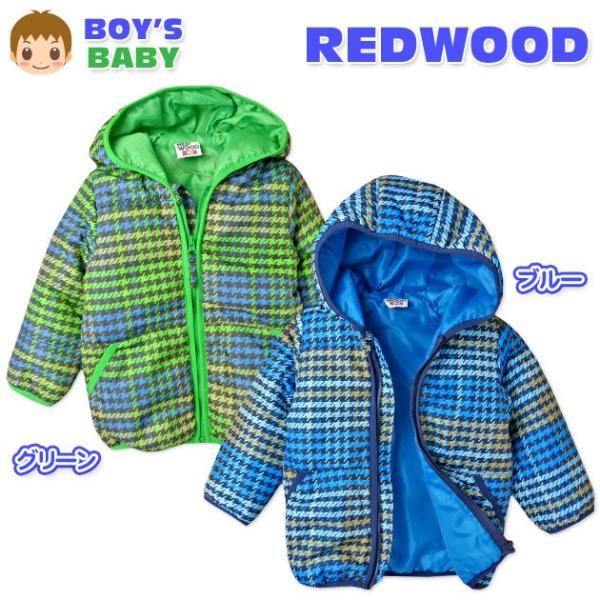 ベビー服 男の子 ジャケット アウター 長袖 中綿 千鳥格子柄 撥水加工 男児 ベビー 80cm 90cm 95cm メール便不可