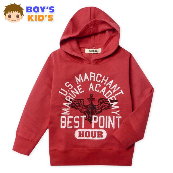 ●コメントかすれアメカジロゴがかっこいい裏起毛パーカー。ふんわり柔らかな裏起毛で保温性があり着心地あったか♪通学時やおでかけなどデイリーに活躍します。●特 長・SHISKY(シスキー)・長袖プルオーバーパーカー・プルパーカー　・裏地起毛・暖...